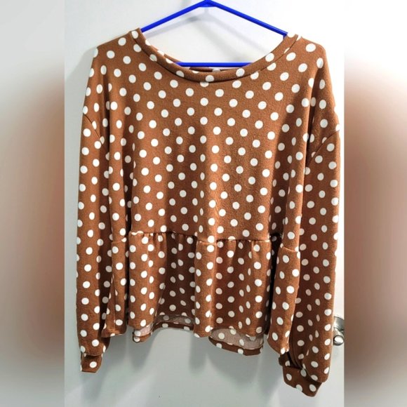 Joe Fresh | Sweaters | Xl Joe Fresh X Jillian Polka Dot Peplum Sweater ...